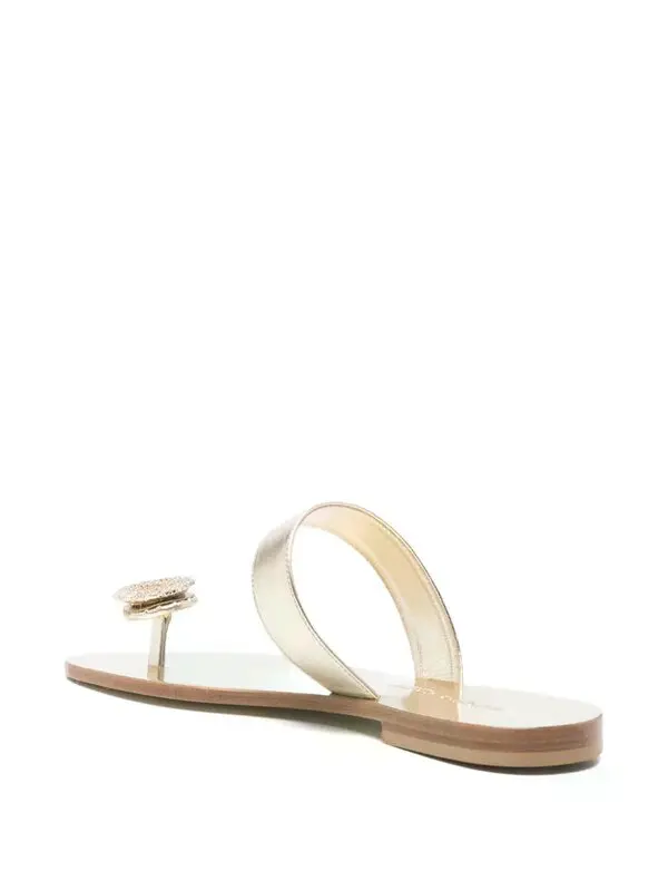 EDDI CUOMO Glass-embellished Flat Sandals