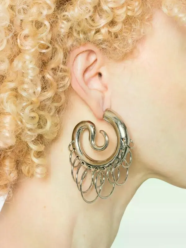 PANCONESI Pierced Serpent Hoop Earrings - Silver