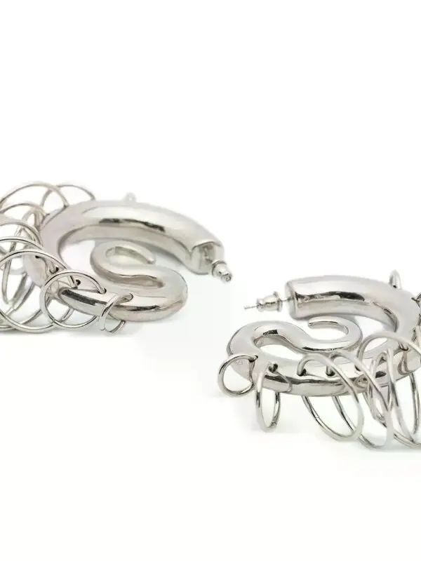 PANCONESI Pierced Serpent Hoop Earrings - Silver