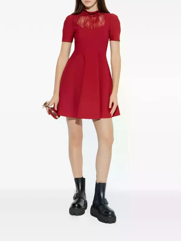 Alexander McQueen Ruffled-neck Mini Dress