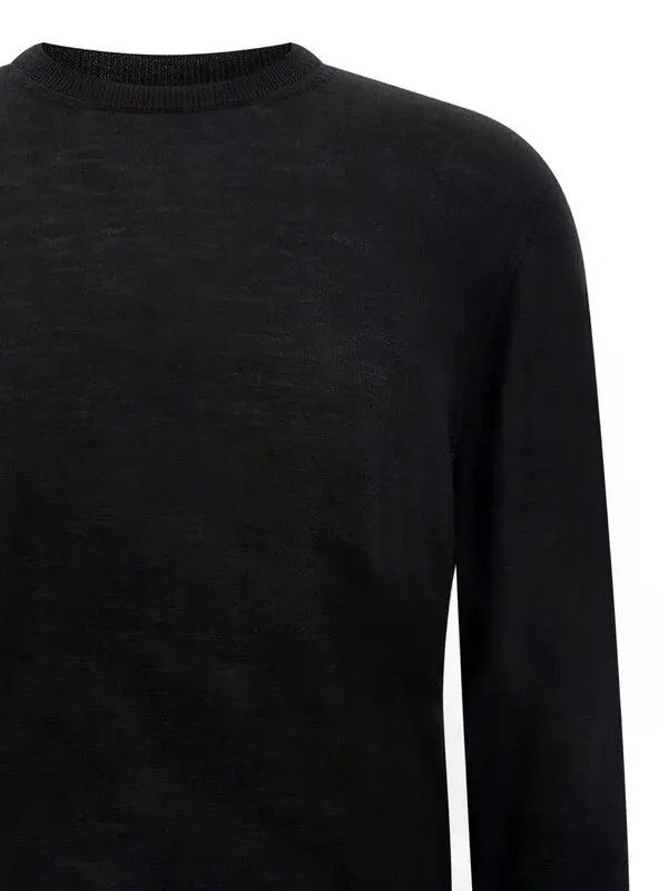 MA'RY'YA Crew Neck Long Sleeve Sweater With Side Slits