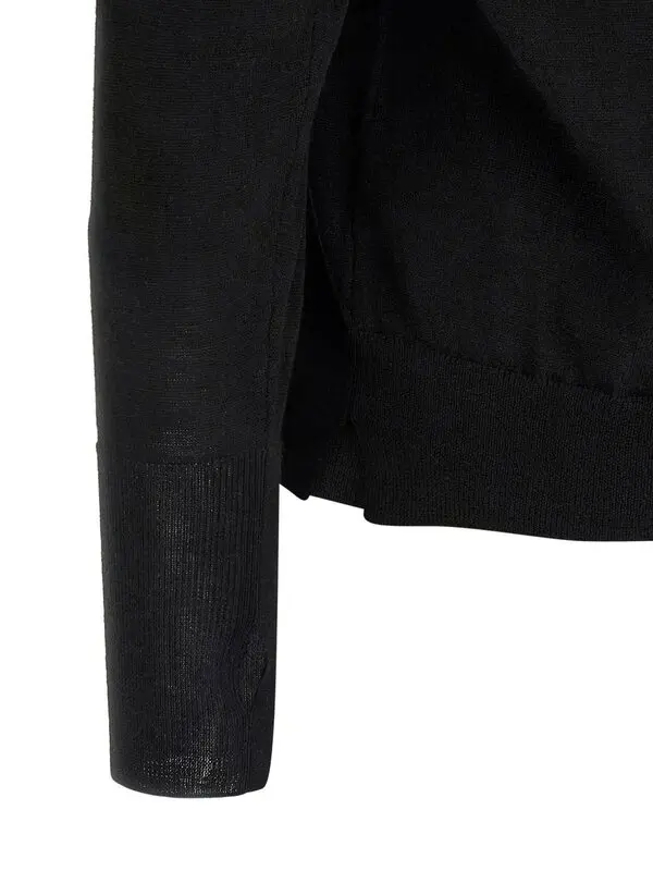 MA'RY'YA Crew Neck Long Sleeve Sweater With Side Slits