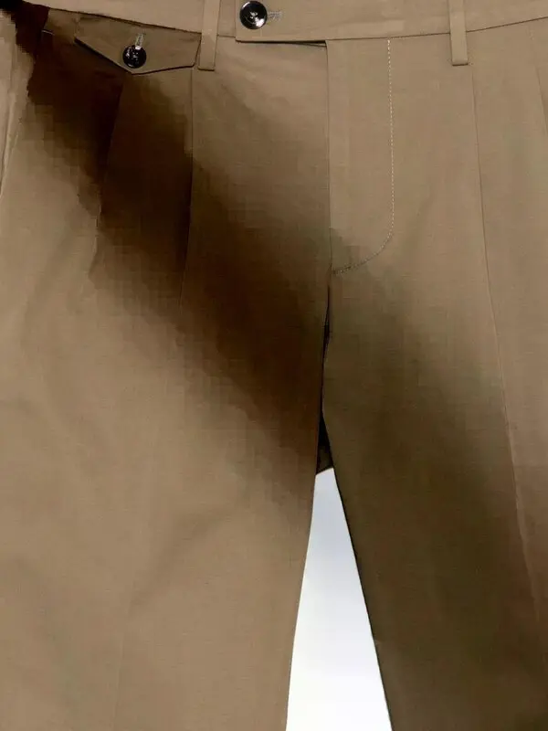 MICHAEL COAL Pleated Cuffed Trousers - Green