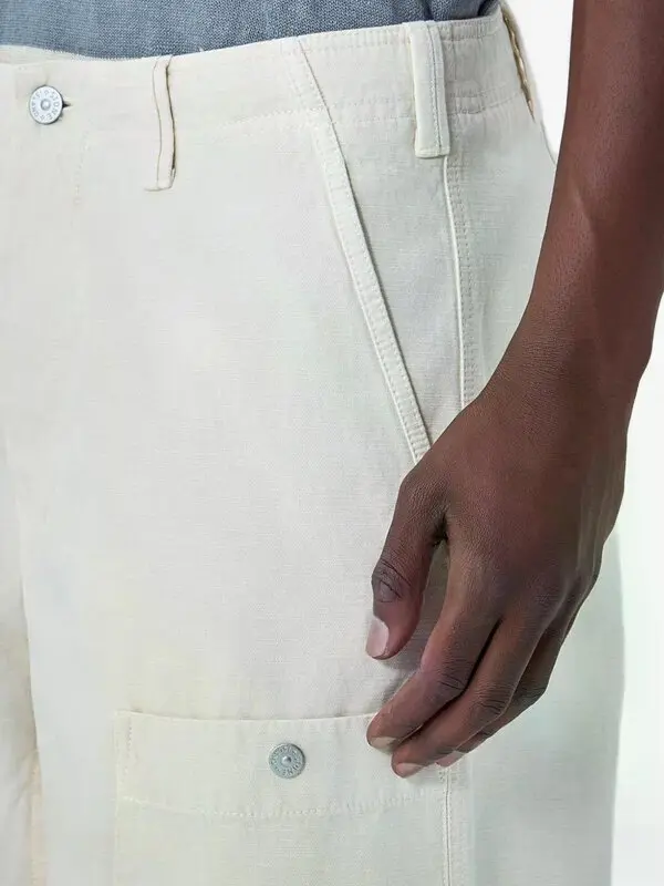 Stone Island Off-white Cotton Cargo Trousers