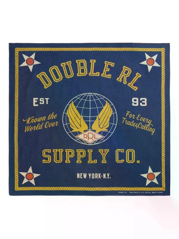 Ralph Lauren Logo-printe Cotton Bandanna - Blue