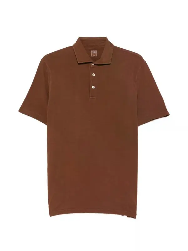 Fedeli Buttoned Polo Shirt - Brown