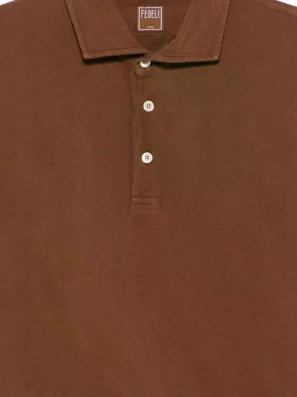 Fedeli Buttoned Polo Shirt - Brown
