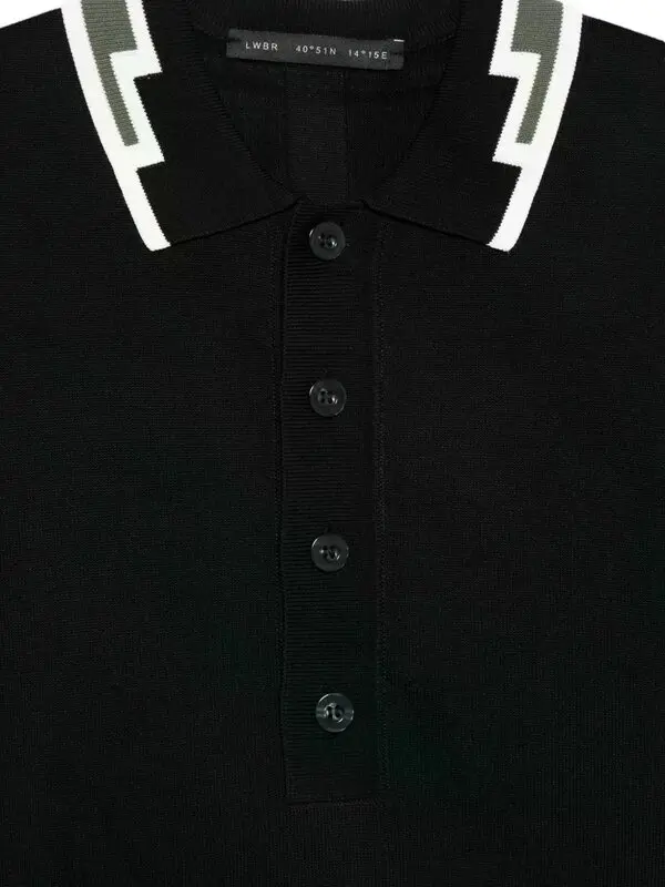 LOW BRAND Contrast Collar T-shirt - Black