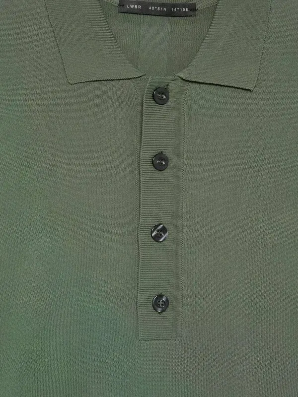 LOW BRAND Buttoned Polo Shirt - Green