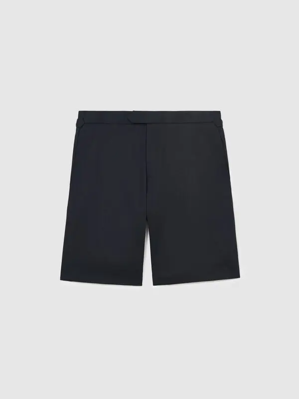 REISS Cantwell Cotton-blend Shorts - Navy