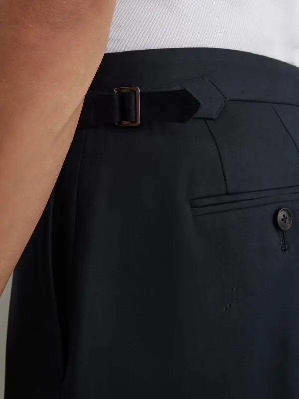 REISS Cantwell Cotton-blend Shorts - Navy