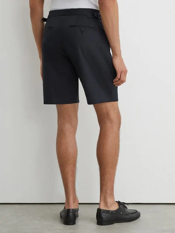 REISS Cantwell Cotton-blend Shorts - Navy