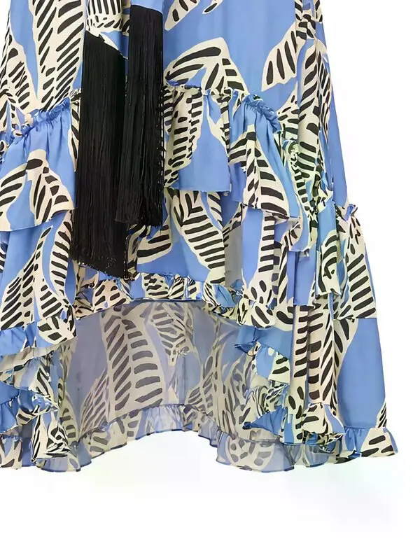 Alexis Bexley Tasseled Ruffled Skirt - Blue