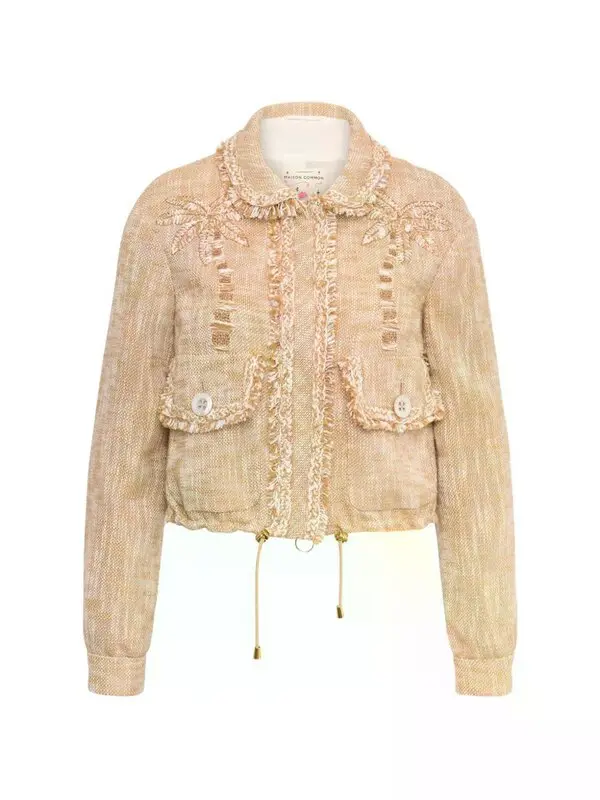 MAISON COMMON Fringed Collared Jacket - Neutrals