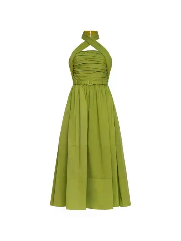 Cinq À Sept Marcie Pleated Belted Dress - Green