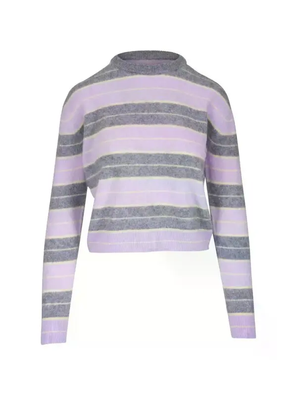 Guest In Residence Striped Crew Neck Sweater - Purple
