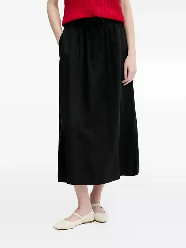 BENETTON Midi Skirt With Slit - Black