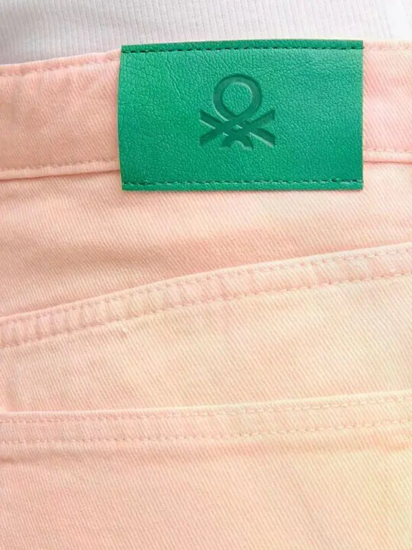 BENETTON Cotton Straight Leg Jeans - Pink