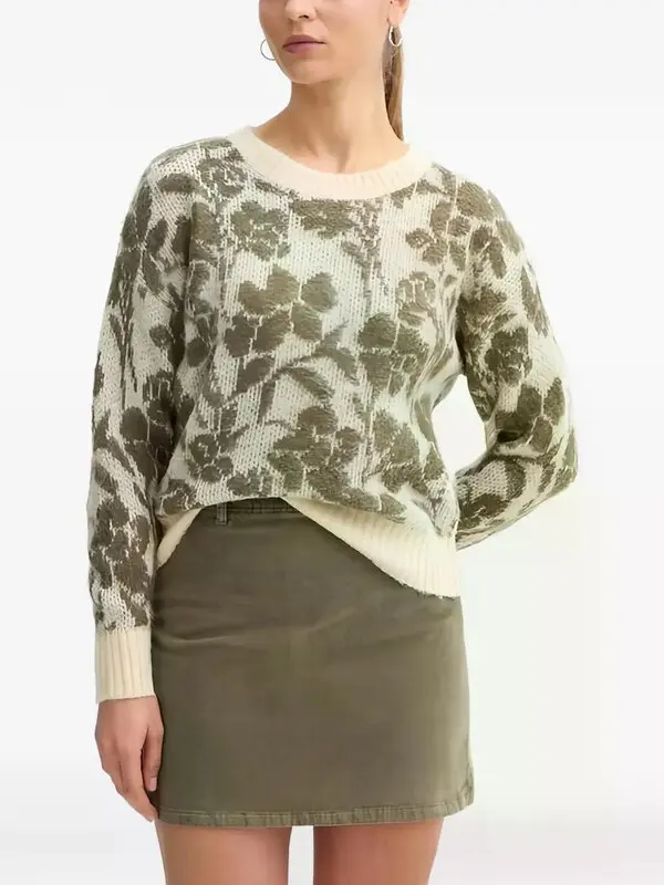 BENETTON Floral-pattern Sweater - Neutrals