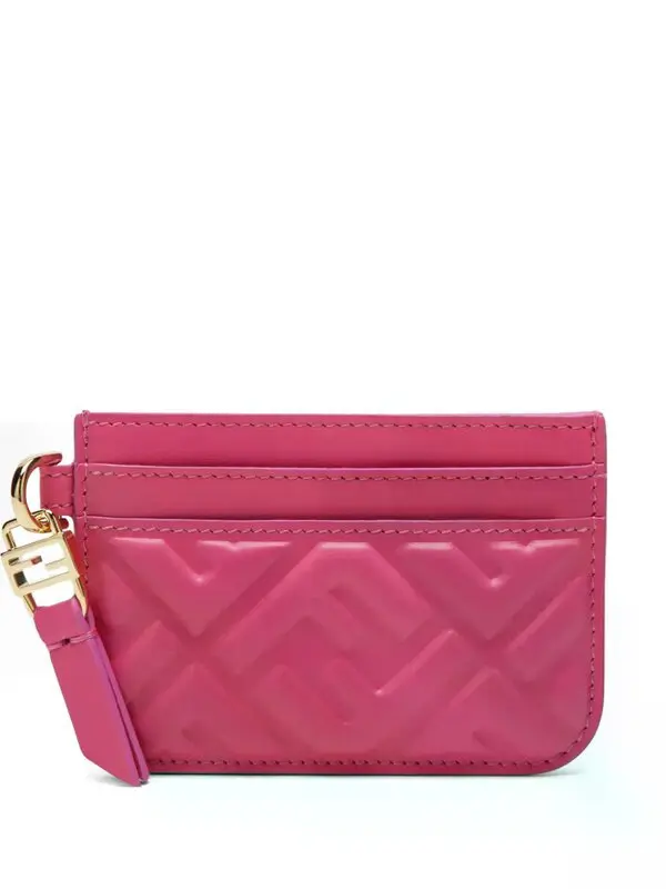 Fendi Baguettte Ff-embossed Cardholder - Pink