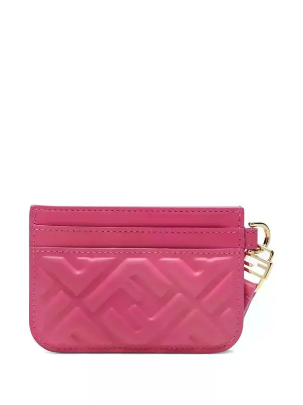 Fendi Baguettte Ff-embossed Cardholder - Pink