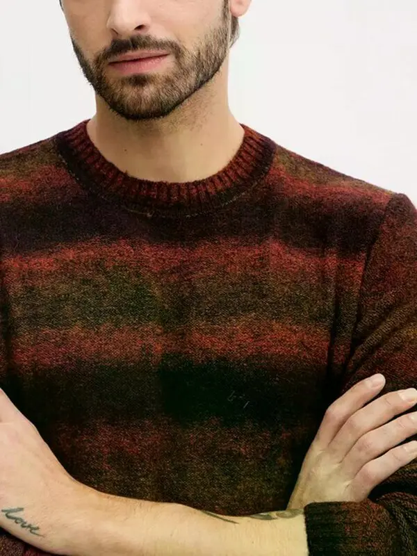 BENETTON Striped Crew Neck Long Sleeve Sweatshirt
