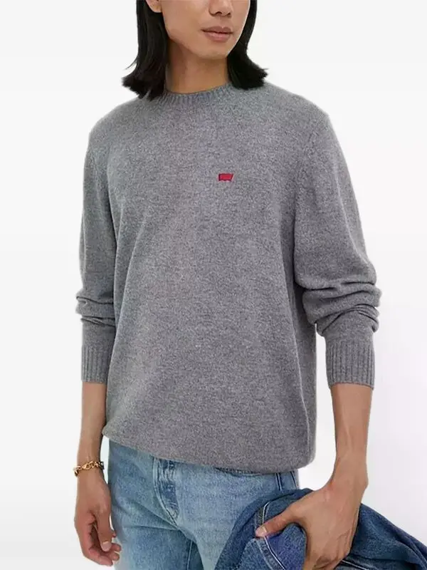 LEVI'S Logo-patch Crew-neck Sweater - Grey