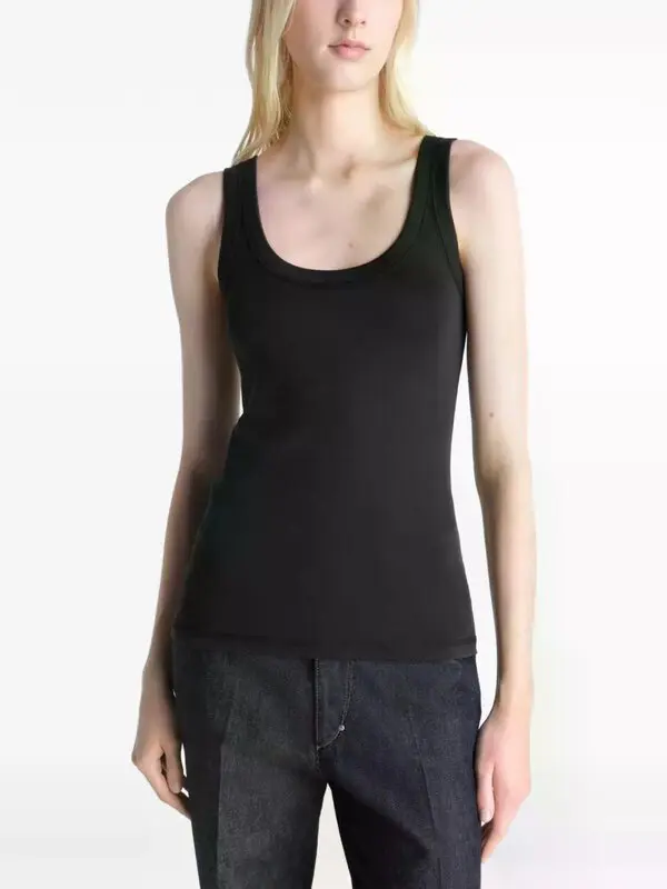 LEMAIRE Rib Tank Top In Jersey - Black