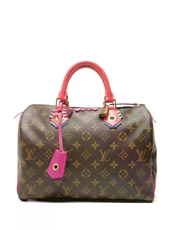 LOUIS VUITTON 2015 Monogram Speedy 30 Totem Handbag - Brown