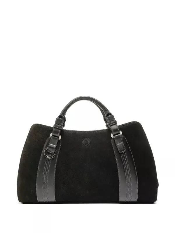 Loewe 1990-2010 Anagram Suede Handbag - Black