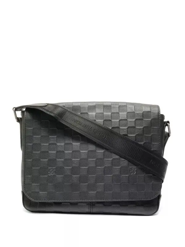 LOUIS VUITTON 2015 Damier Infini District Pm Handbag - Black