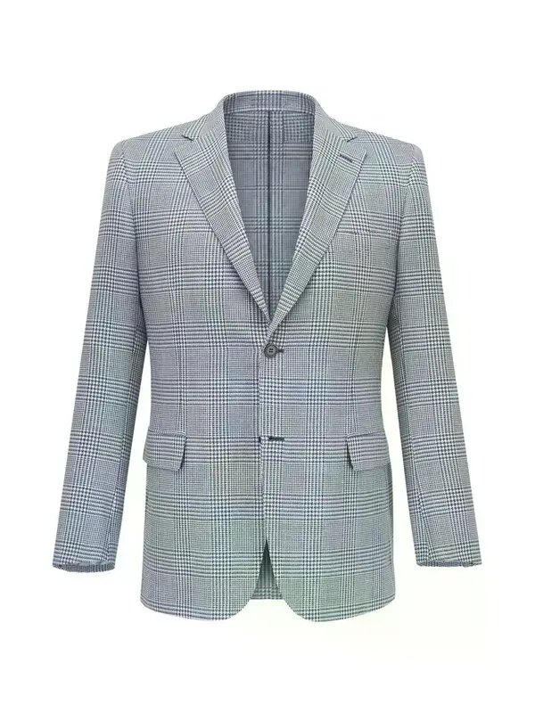 Brioni Check-pattern Blazer - Blue