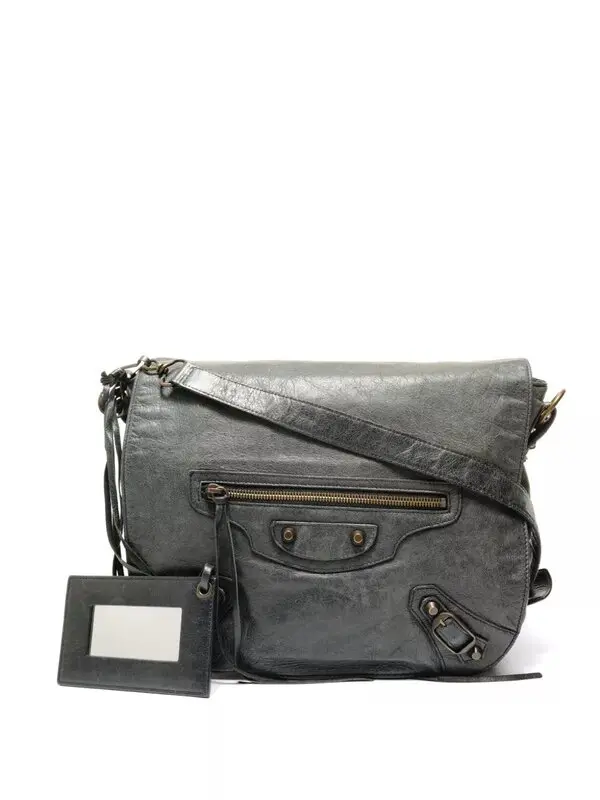 Balenciaga 2000–2010 Folk Shoulder Bag - Grey
