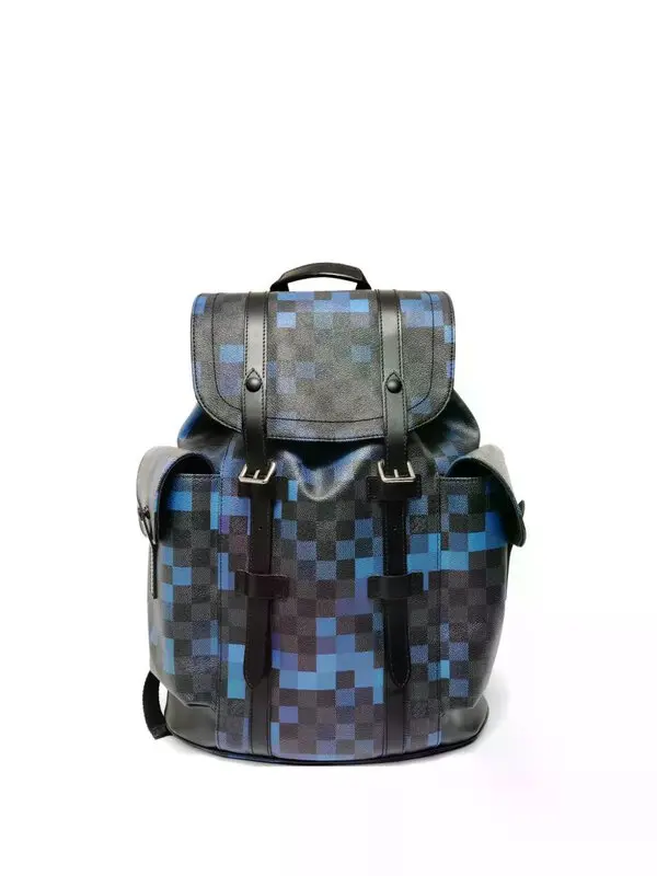 LOUIS VUITTON 2018 Christopher Pm Pixel Backpack - Blue