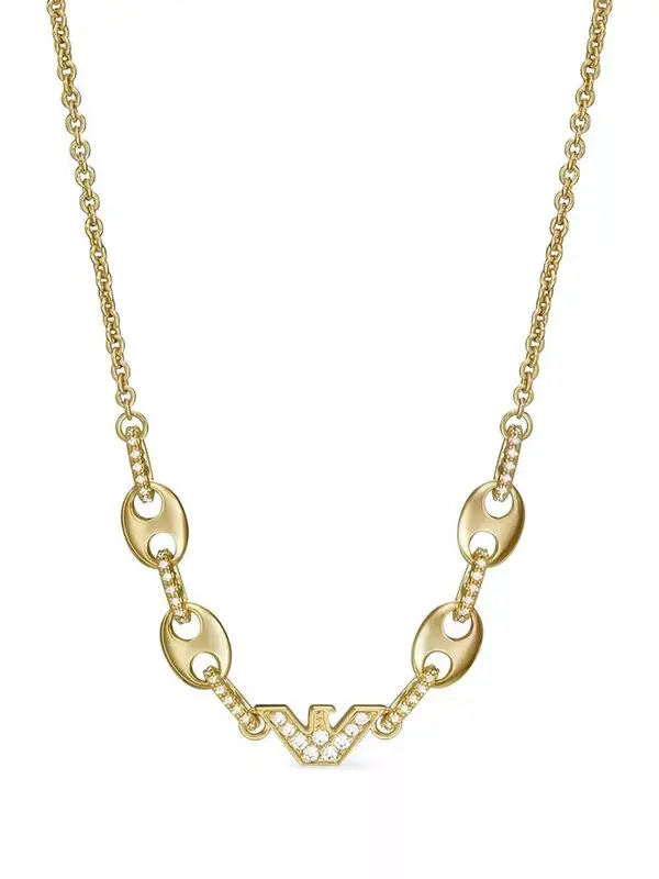 Emporio Armani Logo-charm Necklace - Gold