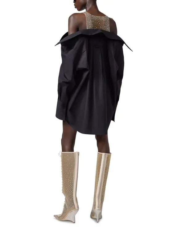 Giuseppe Di Morabito Crystal Embellished Mini Shirt Dress