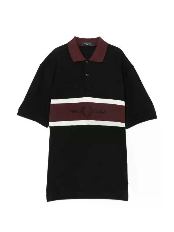 Fred Perry Logo-embroidered Polo Shirt - Black
