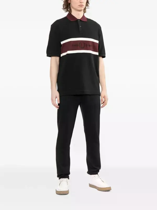 Fred Perry Logo-embroidered Polo Shirt - Black