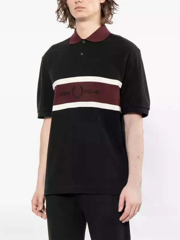 Fred Perry Logo-embroidered Polo Shirt - Black