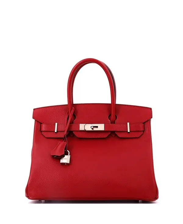 Hermès Birkin 30 Handbag Red Epsom With Palladium Hardware - Rouge Grenat