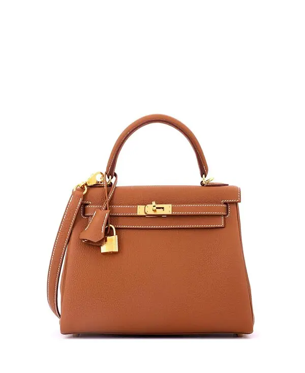 Hermès Kelly 25 Handbag Brown Togo With Hardware - Gold