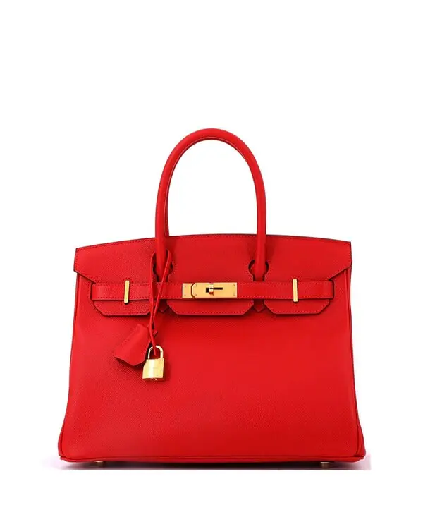 Hermès Birkin 30 Handbag Red Epsom With Gold Hardware - Rouge Vif
