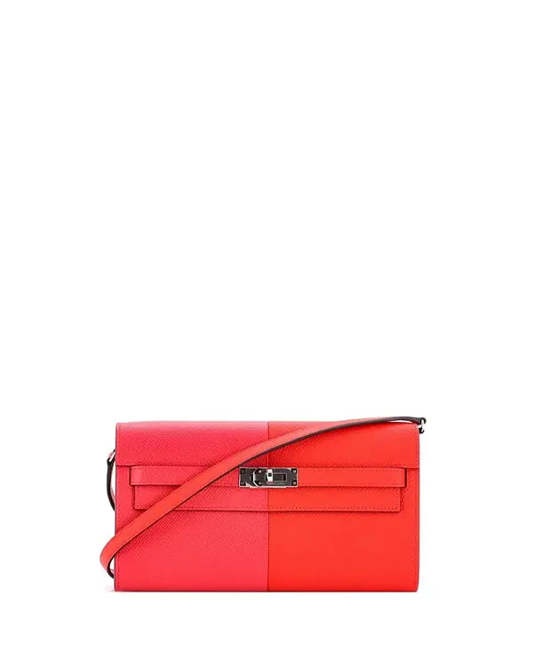 Hermès Casaque Kelly To Go Wallet Epsom - Red/ Pink/ Red