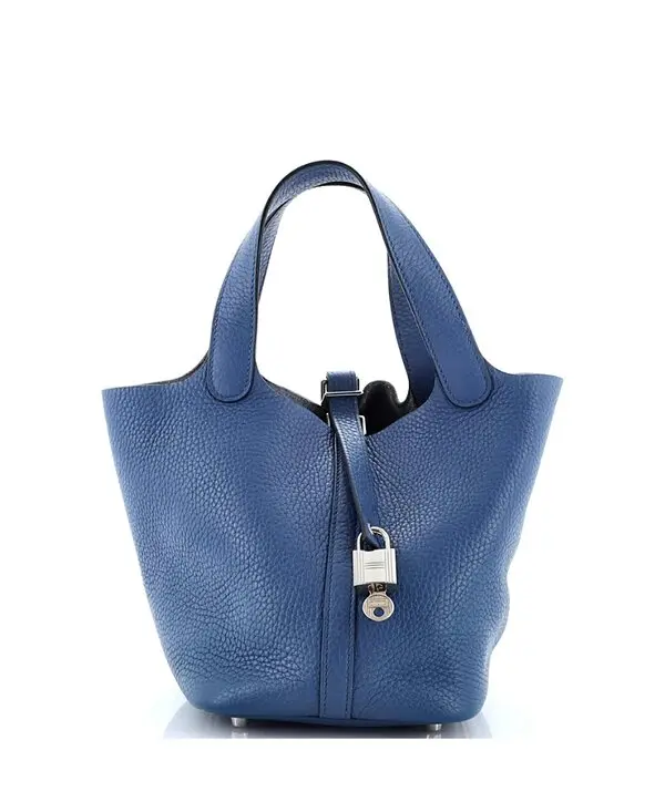 Hermès Pm Picotin Lock Bag Clemence - Blue