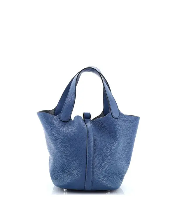 Hermès Pm Picotin Lock Bag Clemence - Blue