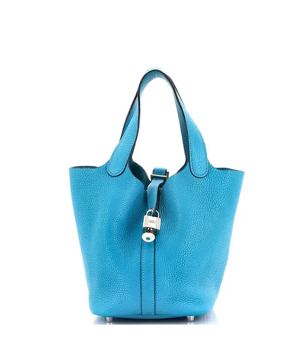 Hermès Picotin Lock Bag Clemence Pm - Blue