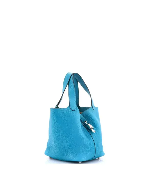 Hermès Picotin Lock Bag Clemence Pm - Blue