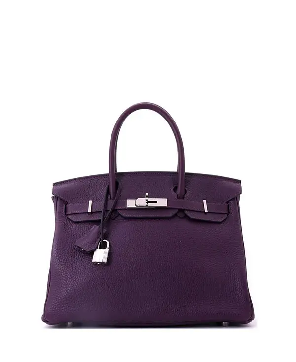 Hermès Birkin 30 Handbag Purple Clemence With Palladium Hardware - Cassis