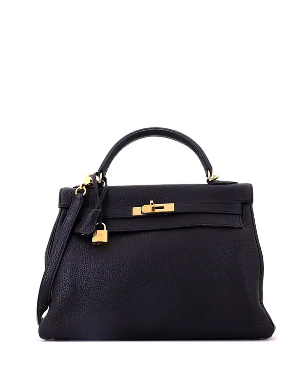 Hermès Kelly 32 Handbag Black Togo With Gold Hardware - Noir