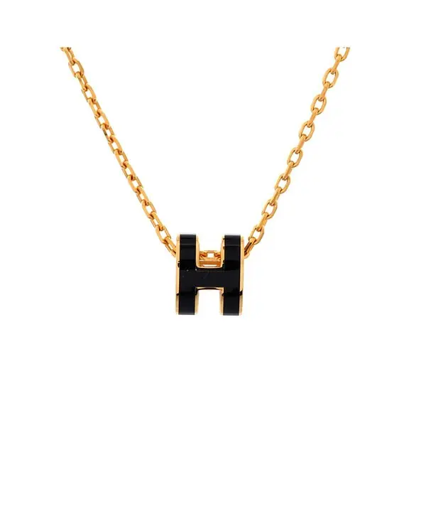 Hermès Mini Pop H Pendant Chain Necklace Metal And Enamel, 16 - Enamel/silver Tone